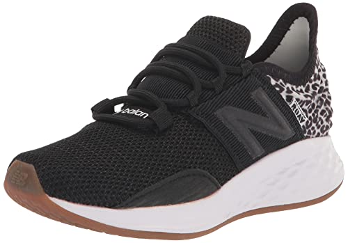New Balance Kid's Fresh Foam Roav V1 Bungee Running Shoe, Black/White, 9 Toddler