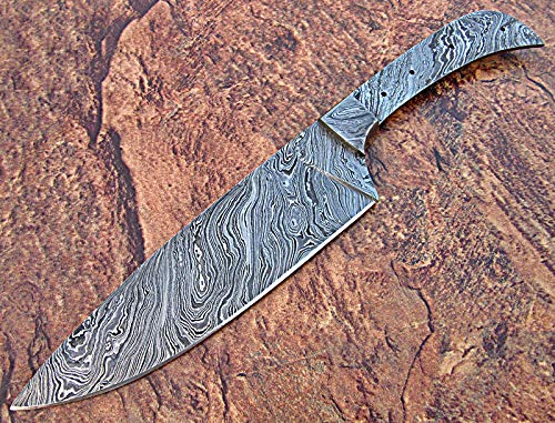 BBC-658, Handmade Damascus 12 Inches Blank Blade with Damascus Bolster -