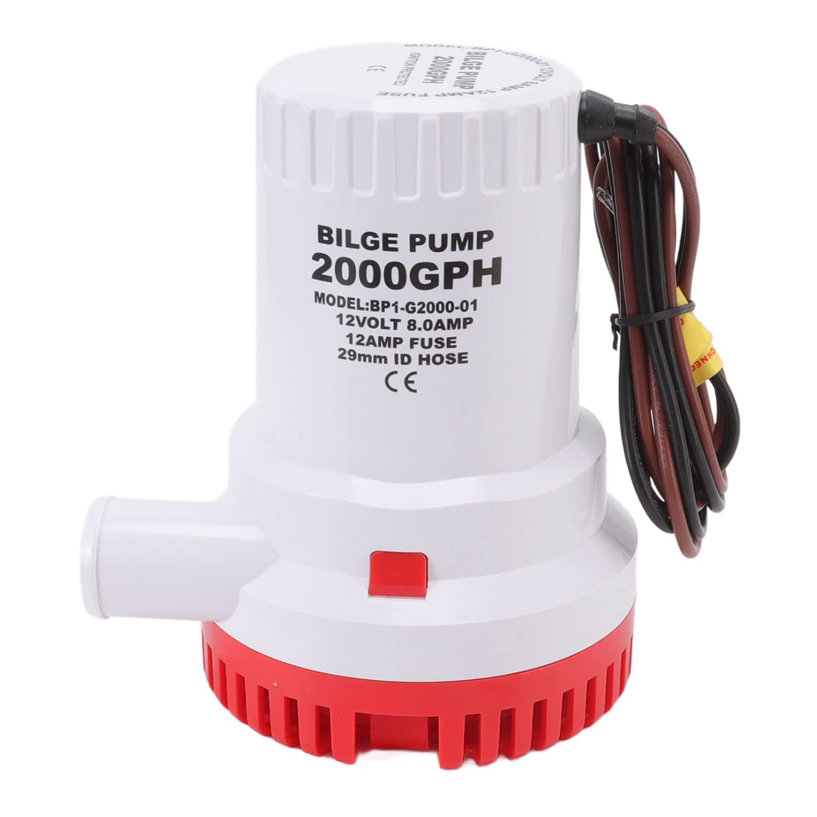 Bilge Pump, Bilge Pumps for Boats, Bilge Pump Silent Boat Submersible DC Micro Drain Marine Sewage for Pond Pool 2000 GPH (12V)
