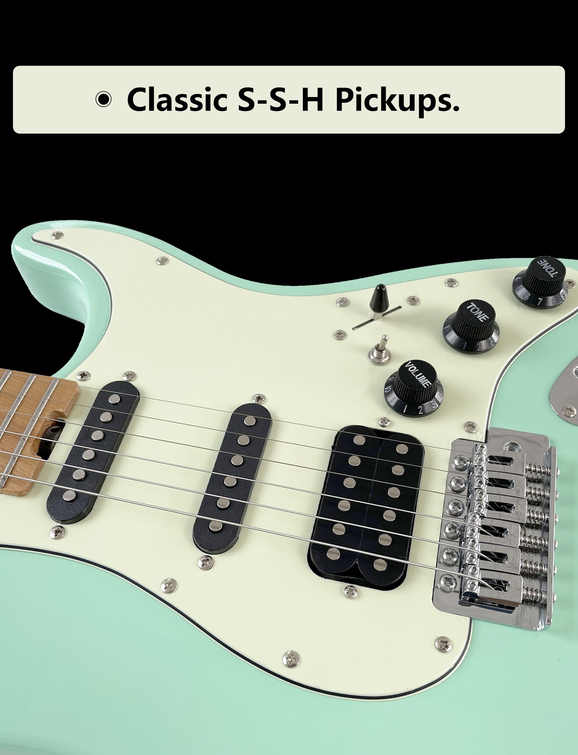 Censtar Electric Guitar,Coil Split Humbucker Pickups 6-string guitarra electrica,Roasted Mahogany Body and Maple Neck,Venus Solid Body Electric Guitars for Adults,for Professional/Full Size
