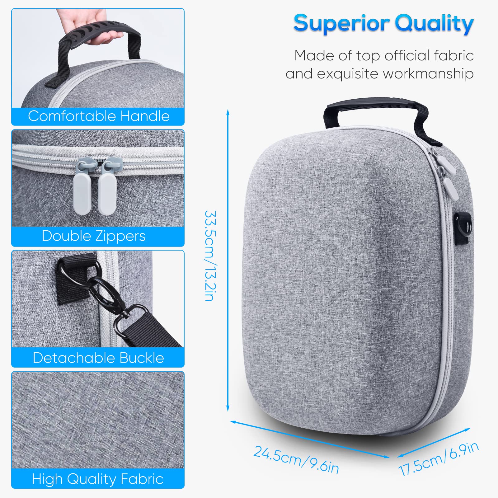 Carrying Case for PSVR2,Hard Lightweight Travel Protective Storage Bag Case with Lens Protector,Cable Straps Shoulder Belt Storaging Game Headset Touch Controllers for PS VR2