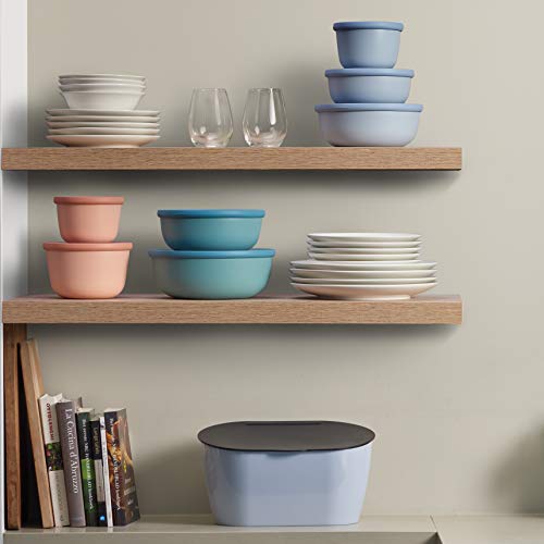 Rosti Mepal Cirqula Multi Food Storage and Serving Bowl with Lid, Low Bowl-11oz, Nordic Blush