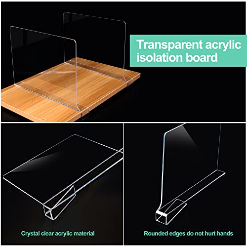 kingdalux 4Pack Acrylic Shelf Dividers for Closets Organization, Clear Shelve Divider for Purses Organizer and Clothes Storage Separators Shelves, for Bedroom,Kitchen, Cabinets, Bathroom, Office