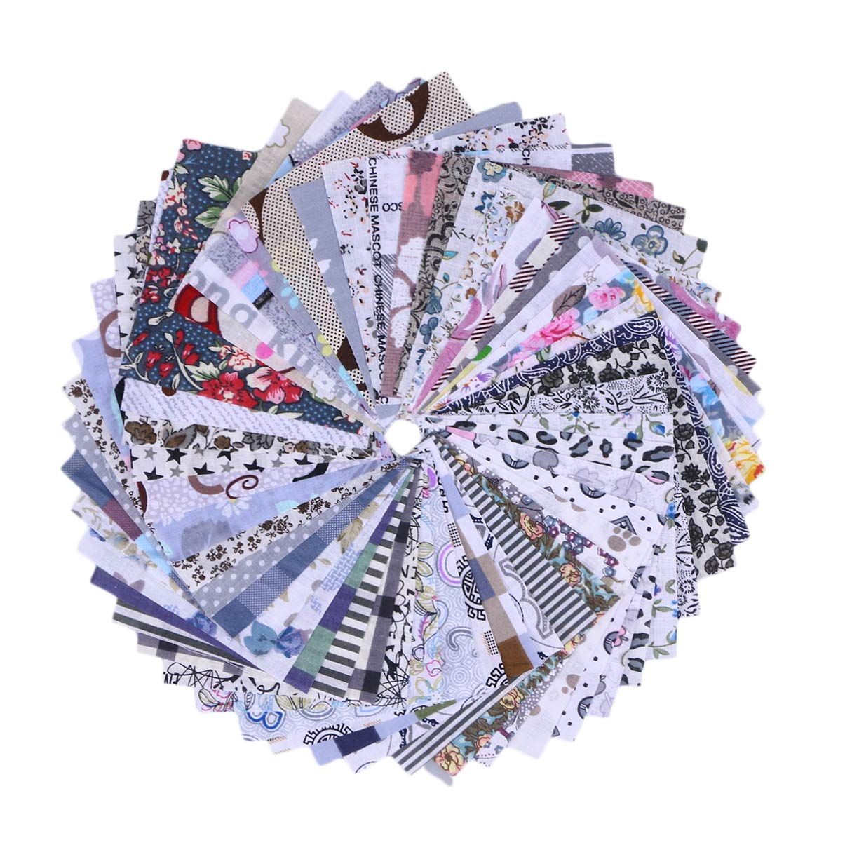 Exceart 100pcs Fabric Bundle Squares Fat Quarters Fabric Bundles Quilting Precut Squares Fabric for Quilting Fabric Bundles Quilting Patchwork Fabric Floral Squares Patchwork Scarf 10cm