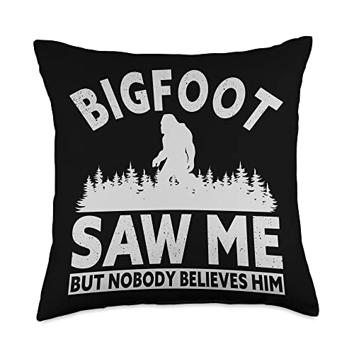 Cryptozoology Bigfoot Yeti Sasquatch Gifts Funny Conspiracy Theory Sasquatch Cryptozoology Bigfoot Throw Pillow, 18x18, Multicolor