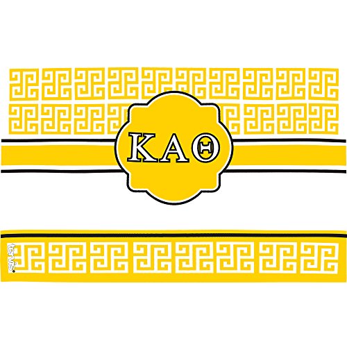 Tervis Fraternity - Kappa Alpha Theta Geometric Tumbler with Wrap and Yellow Lid 16oz, Clear
