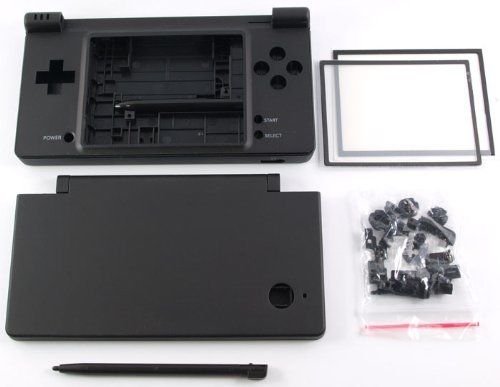 Gametown Full Housing Case Cover Shell with Buttons Kit Replacement Parts for DSi NDSi Console -Black