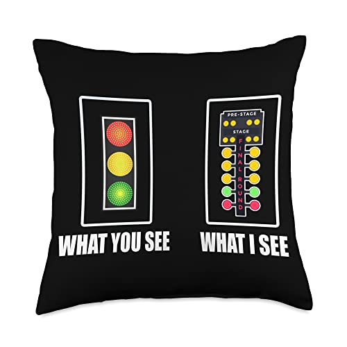 Drag Racer Gifts & Drag Race Apparel Accessories Funny Racing Christmas Tree Drag Racer Dragster Throw Pillow, 18x18, Multicolor
