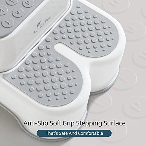 UpPro 2 in 1 Anti Slip Bunny Step Stool, Detachable Double Up Kids Step Stool, Wide Step Toddler Step Stool, Kids Step Stool for Toilet Potty Training, Kitchen, and Bathroom (Grey)