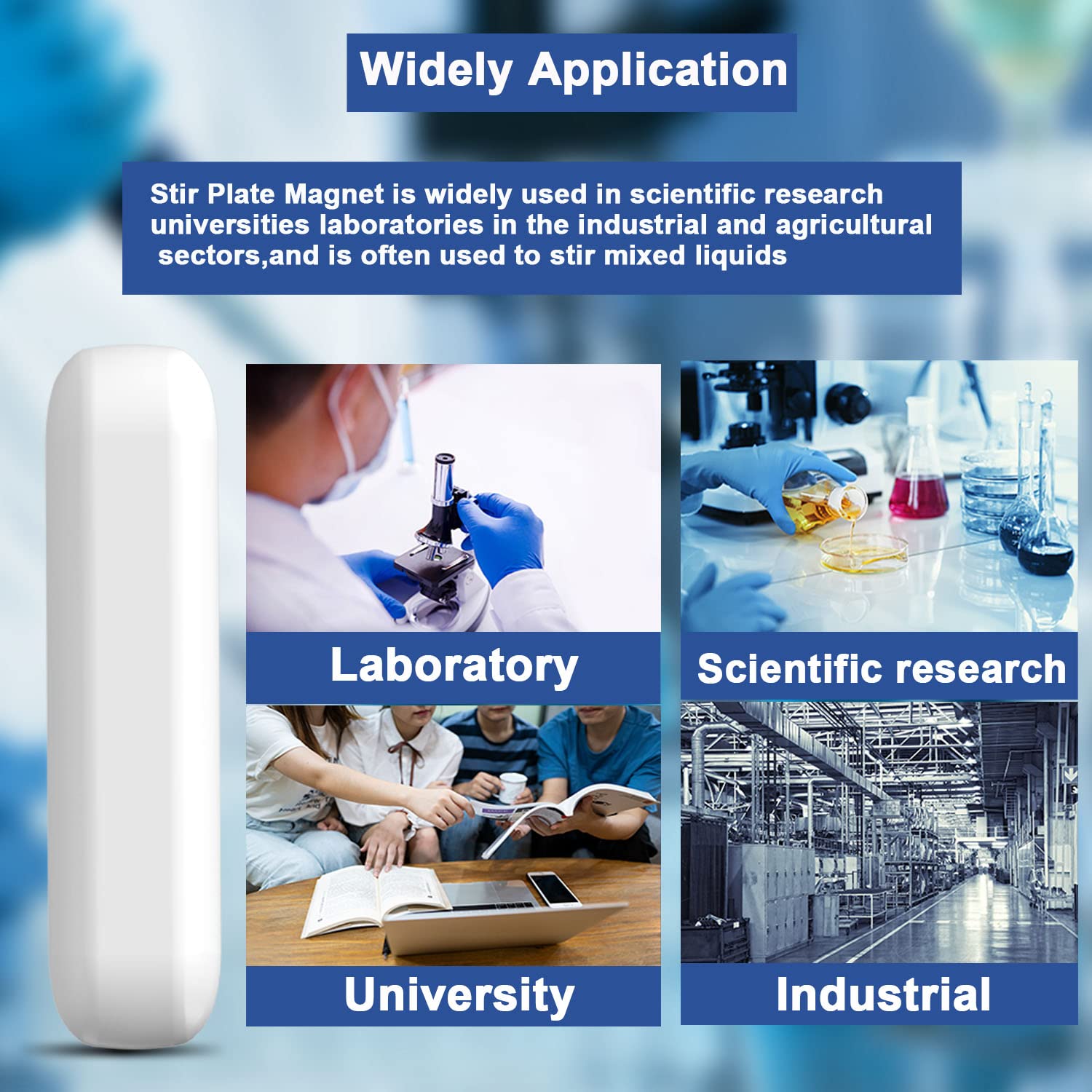 ONiLAB 8PCS 8 * 30mm Magnetic Stirrer Mixer Stir Bars, White Color, Stir Rod Magnetic, Laboratory Magnetic Stir Bar Set,Stir Plate Bar, Stir Plate Magnet Stick
