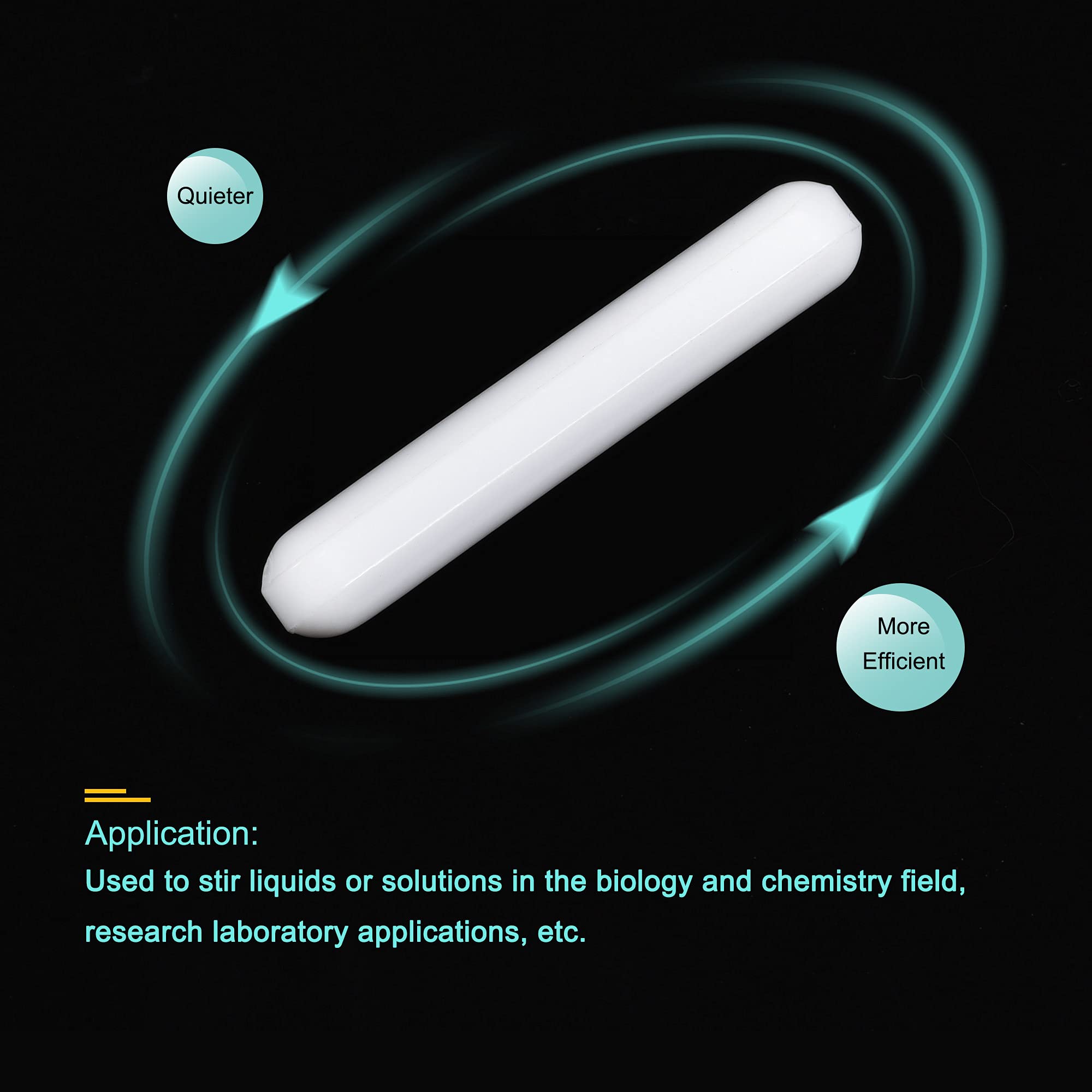 MECCANIXITY Magnetic Stirrer Mixer Stir Bar Rod 50mm(1.97") Cylinder Shape PTFE Coating Magnet White for Laboratory Pack of 2