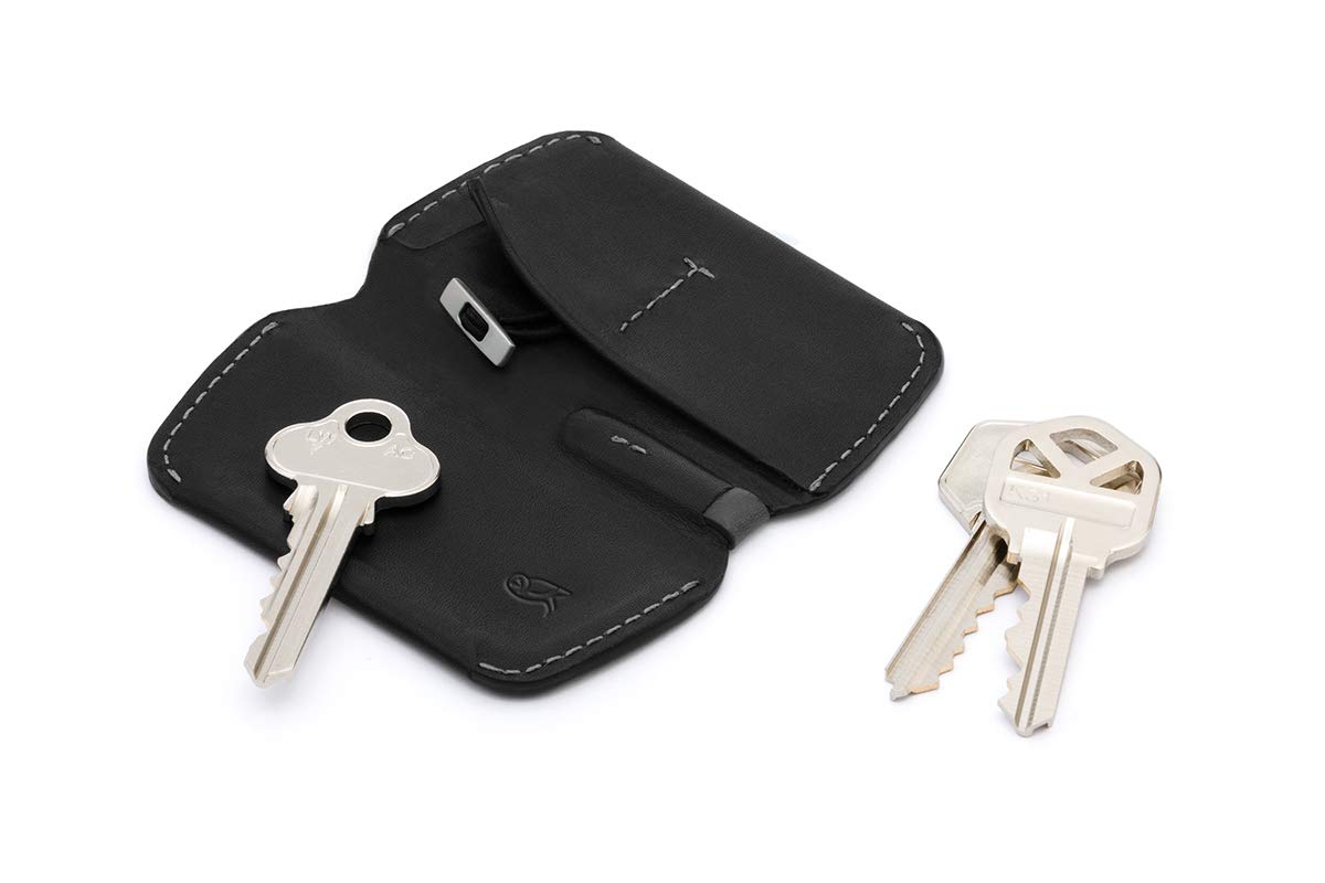 Bellroy Key Cover, Second Edition (Slim Leather Key Organizer, Minimalist Bifold Design with Magnetic Closure, Holds 2-4 Keys) - Black