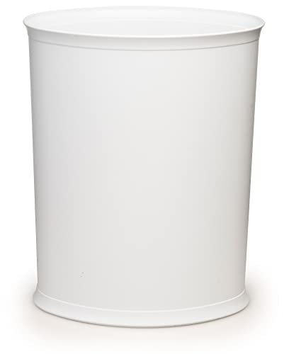 Made in USA 5-Gallon White Plastic Waste Basket (10.25β L X 12.5β H)