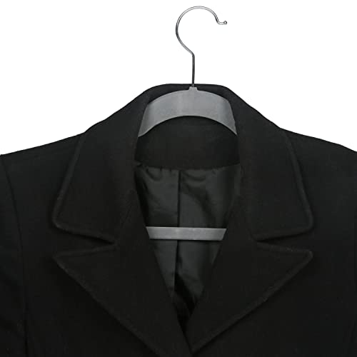 Simplify Extra Wide 21β Velvet Coat Hangers | 6 Pack | Slim Design | Heavy Duty | Holds 10 Pounds | Closet Organization | Shirt & Clothes | Grey