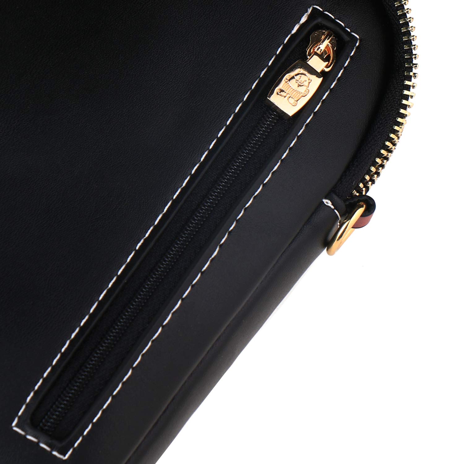 Small Crossbody Phone Bag for Women Leather Cute Cat Cellphone Purse Shoulder Bags PU Wallet (Black)