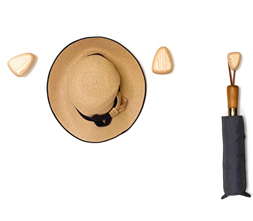 Cosymple Pebble Wood Wall Hooks, Coat Hooks for Wall Mounted, Modern Decorative Hooks Made by Wood in Boho Stytle
