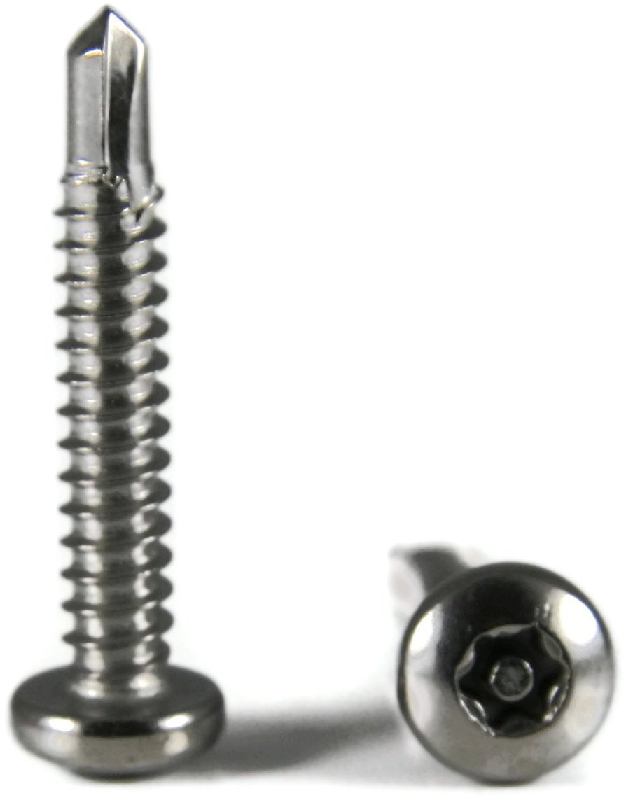 Torx w/Pin Tamper Proof Security Pan Self Driller TEK-3 Screw 410 Stainless Steel - #14 x 2 (T-27) Qty-25