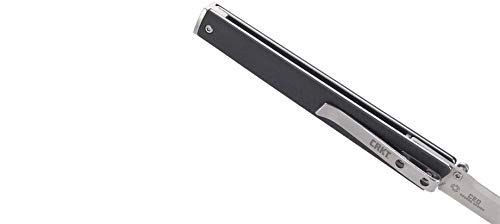 CRKT CEO EDC Folding Pocket Knife: Low Profile Gentleman's Knife, Everyday Carry, Satin Blade, IKBS Ball Bearing Pivot, Liner Lock, Glass Reinforced Fiber Handle, Deep Carry Pocket Clip 7096