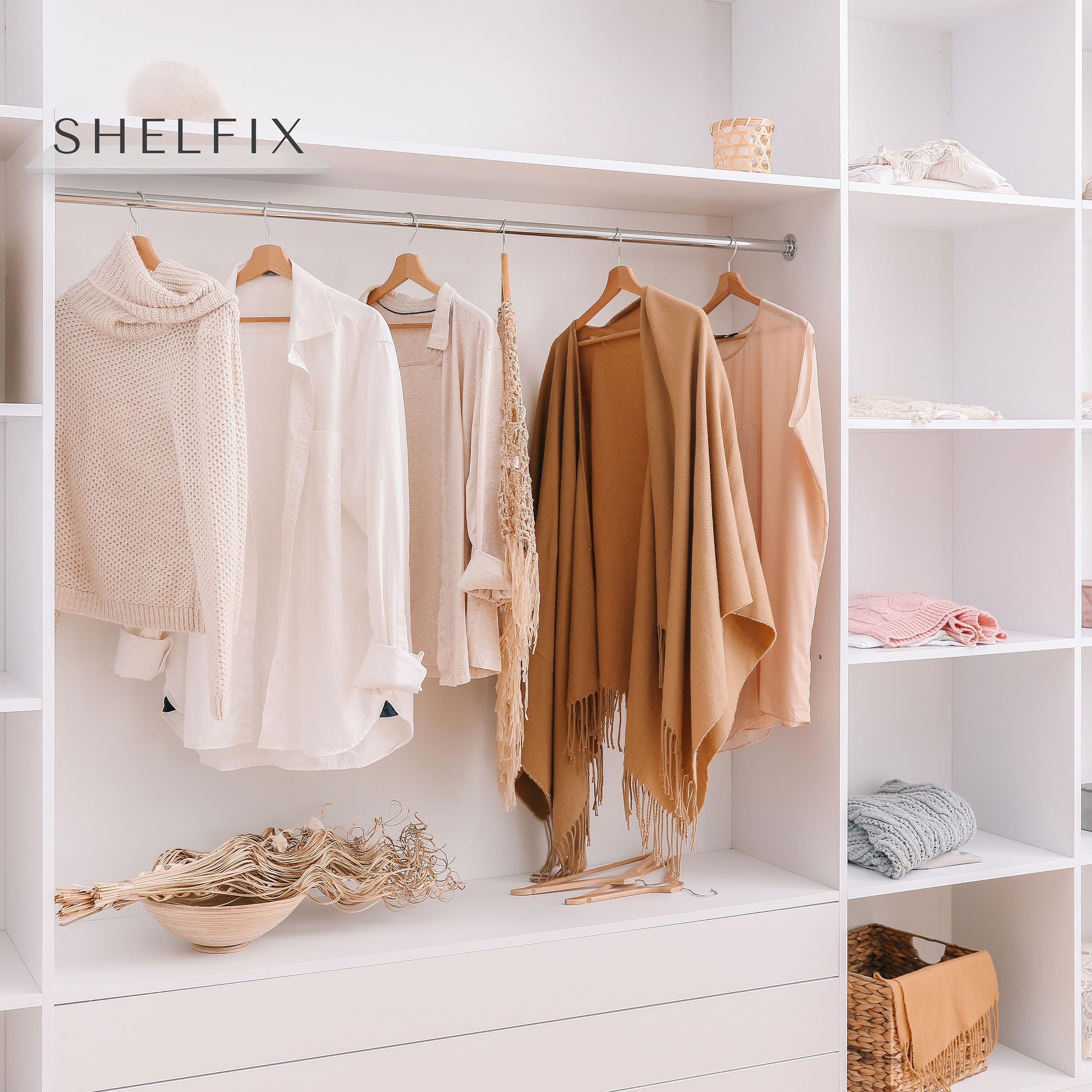 SHELFIX - Customized White Shelves Cut to Order 3/4" - Cabinet Shelf Custom Size Shelf - Melamine Shelves Cut to Order 3/4" - Cabinet Replacement Shelves (White)