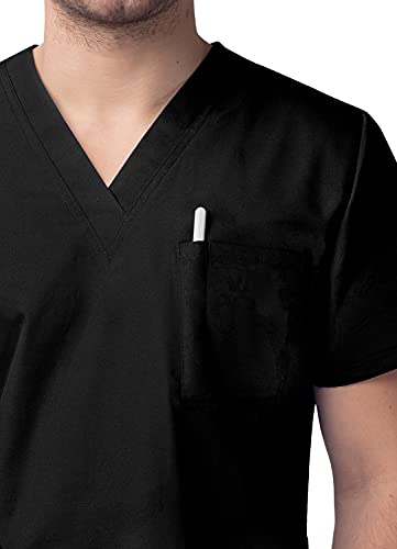 Sivvan Unisex Scrubs - Classic V-Neck Top & Drawstring Pants Scrub Set - S8400 - Black - M