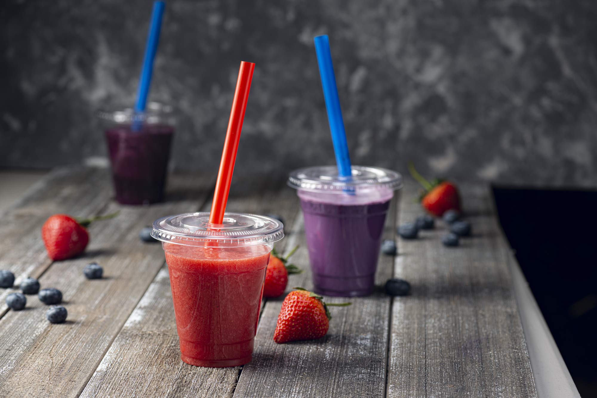 Black Jumbo Smoothie Straws, Black Disposable Wide-mouthed Large Milkshake Straws 9'' Inches High/Tall 100 pack
