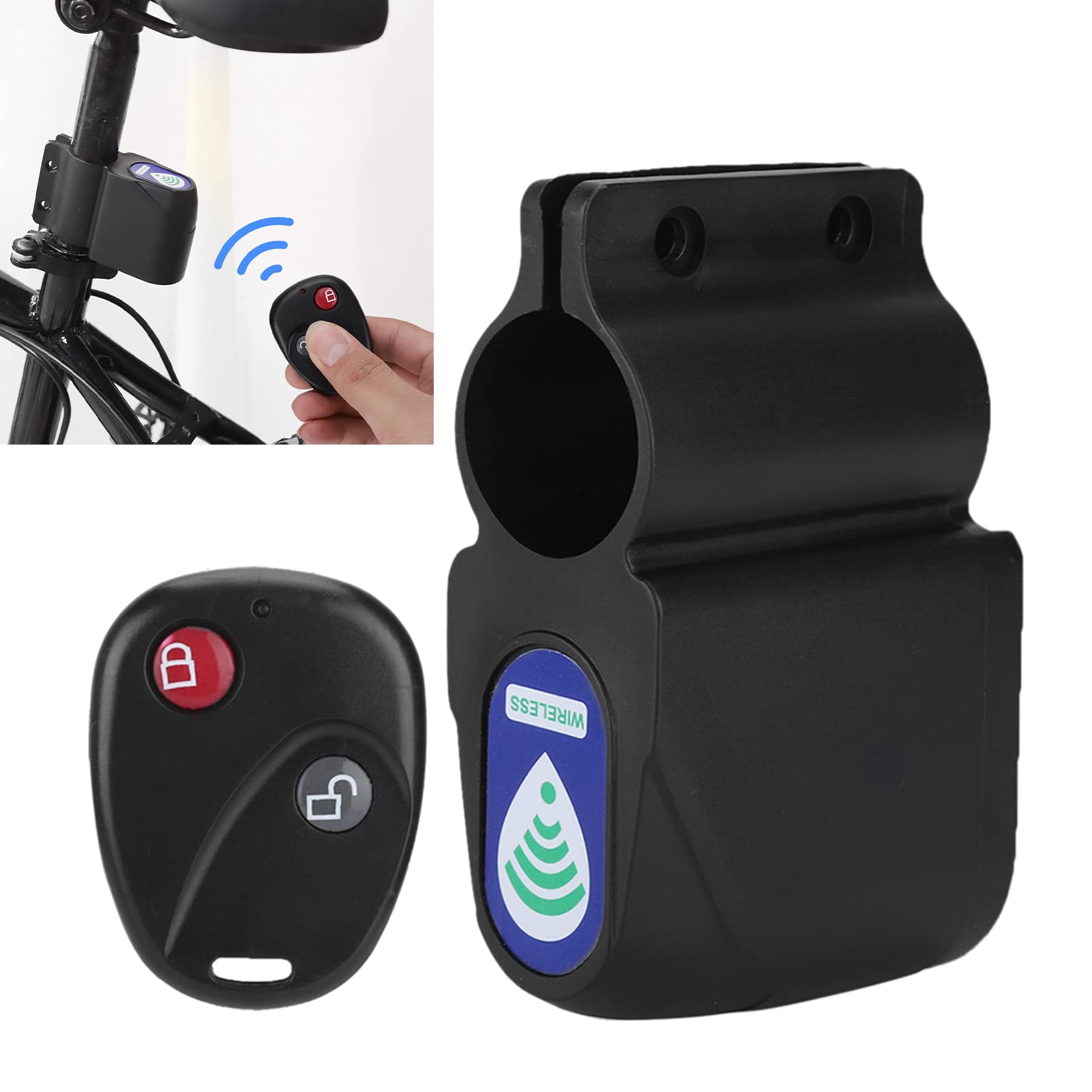 Bike Lock, Computer Control Durable Safe Mini Bike Wireless Lock with Installation Package for Bicycle for Bike for Cycling
