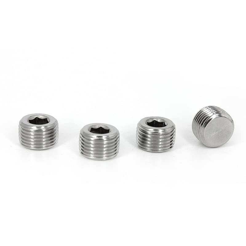 Aurorad 1pc Metric Male Thread 304 Stainless Steel Hex Socket End Cap Inner Hexagon Plug Oil Water Pipe Fitting (Size : M12 x 1.5)