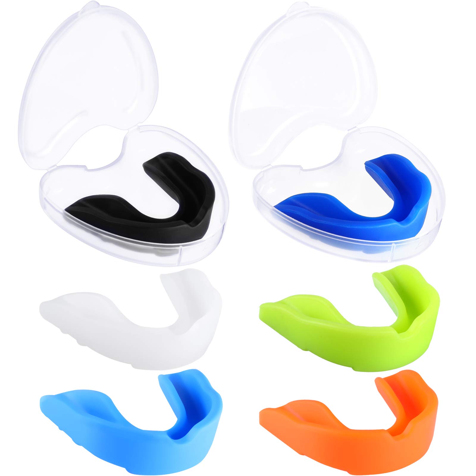 BBTO 6 Pieces Sports Mouth Guard for Kids, Athletic Mouthguard for Boxing Football Hockey Karate Basketball (Assorted Color)