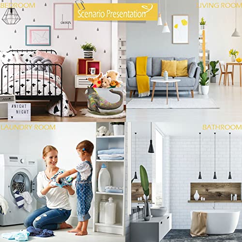 visesunny India Elephant with Painted Laundry Baskets Fabric Storage Bin Storage Box Collapsible Storage Basket Toy Clothes Shelves Basket for Bathroom,Bedroom,Nursery,Closet,Office