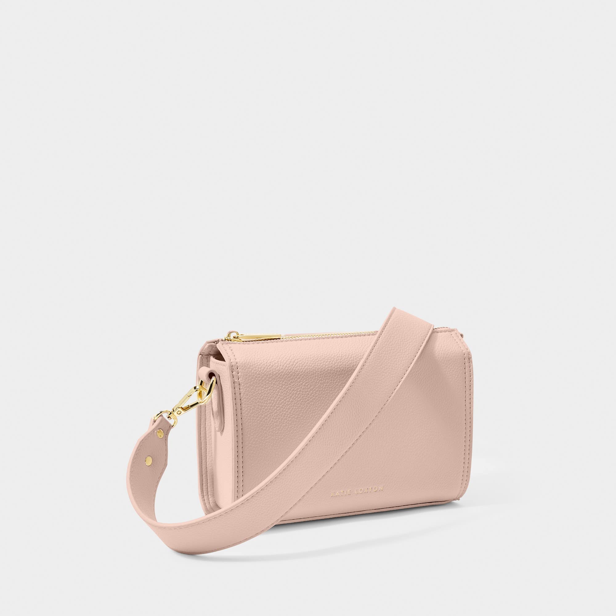 KATIE LOXTON Zana Womens Medium Vegan Leather Convertible Crossbody Handbag Purse Pale Pink