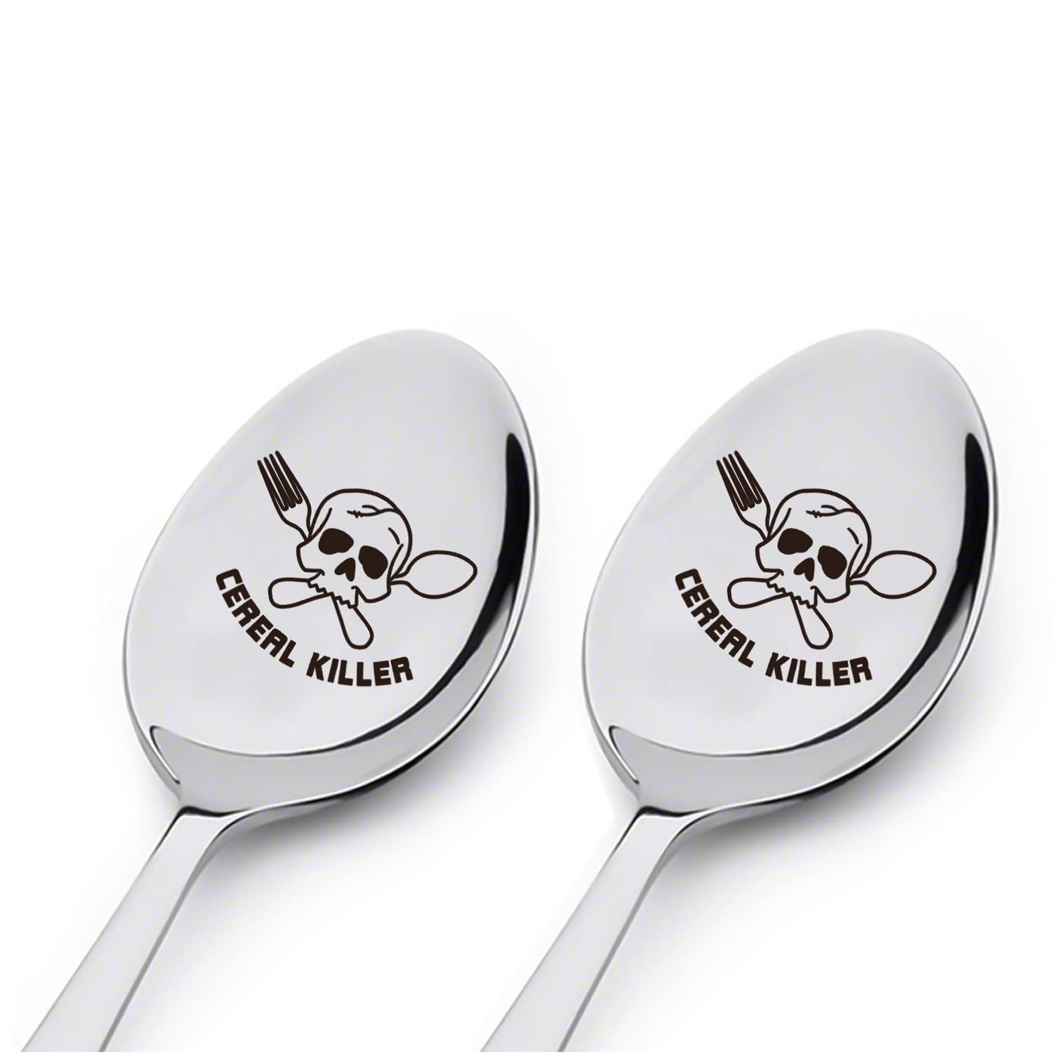 Funny Giftsâ2 Pcs Cereal killer Engraved Spoon Personalized Gift for Birthday Gift,Wedding Gift,Thanksgiving Day Gift,Christmas Gift