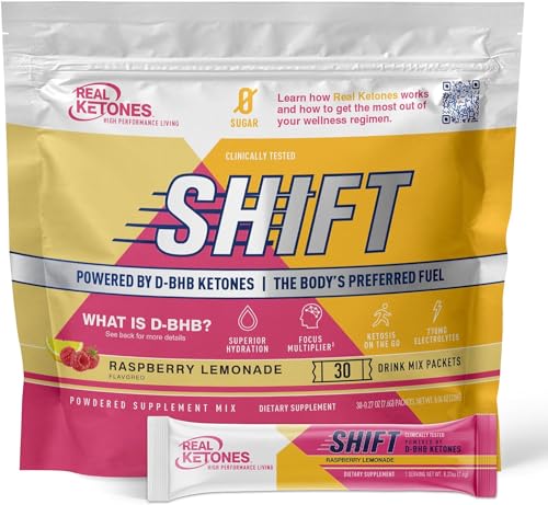 BHB Exogenous Ketones Drink Mix Packets - Real Ketones Keto Electrolytes Powder Packets No Sugar with 4 Main Fasting Electrolytes plus Hydrating Patented Keto BHB - 30 Count Raspberry Lemonade