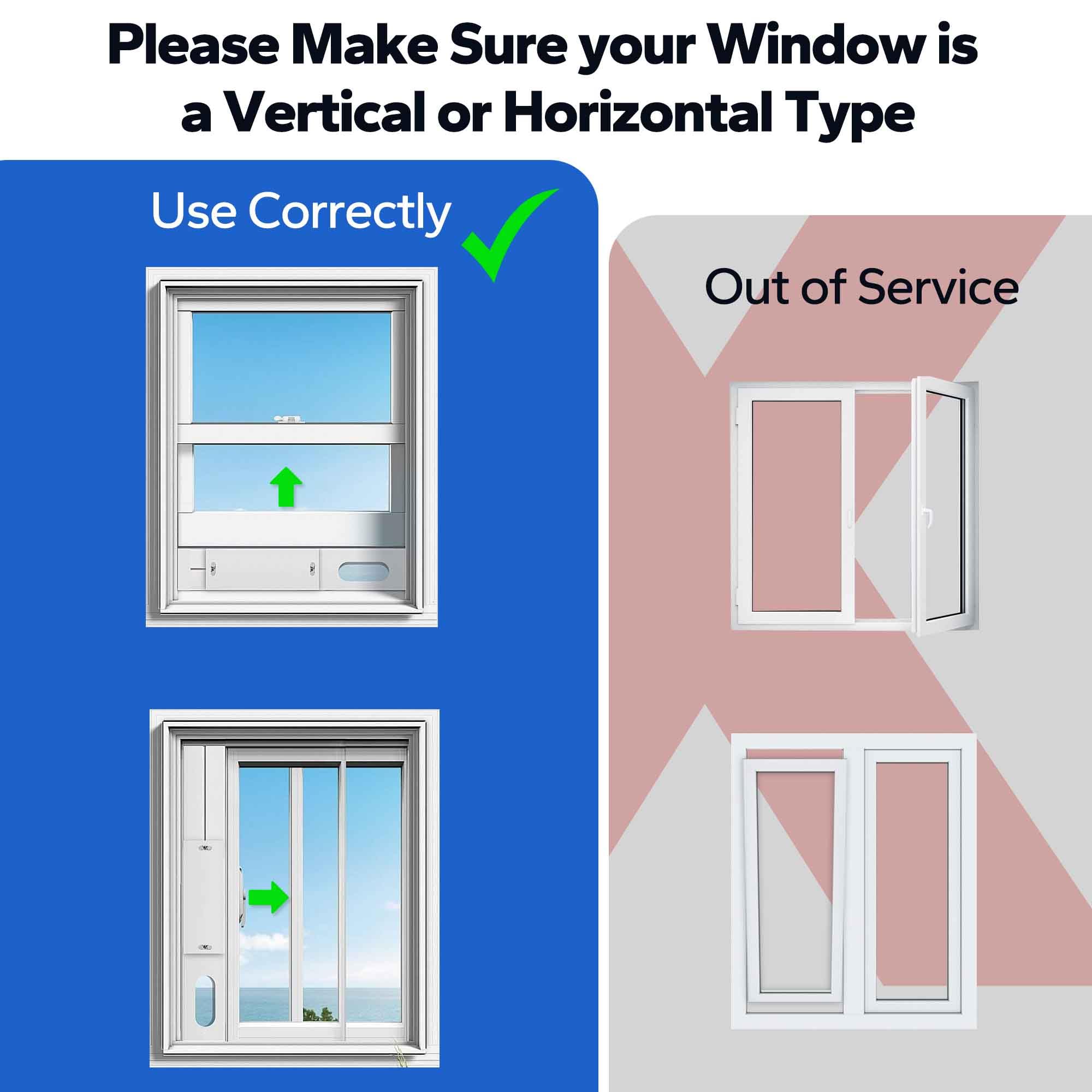 Cestluck Portable AC Window Vent Kit, with 5.9" Coupler and Bird Guard, Adjustable Air Conditioner Window Seal Kit Length Range (17” to 63”), Universal Sliding AC Vent Kit Suit for 5.9 inch Hose