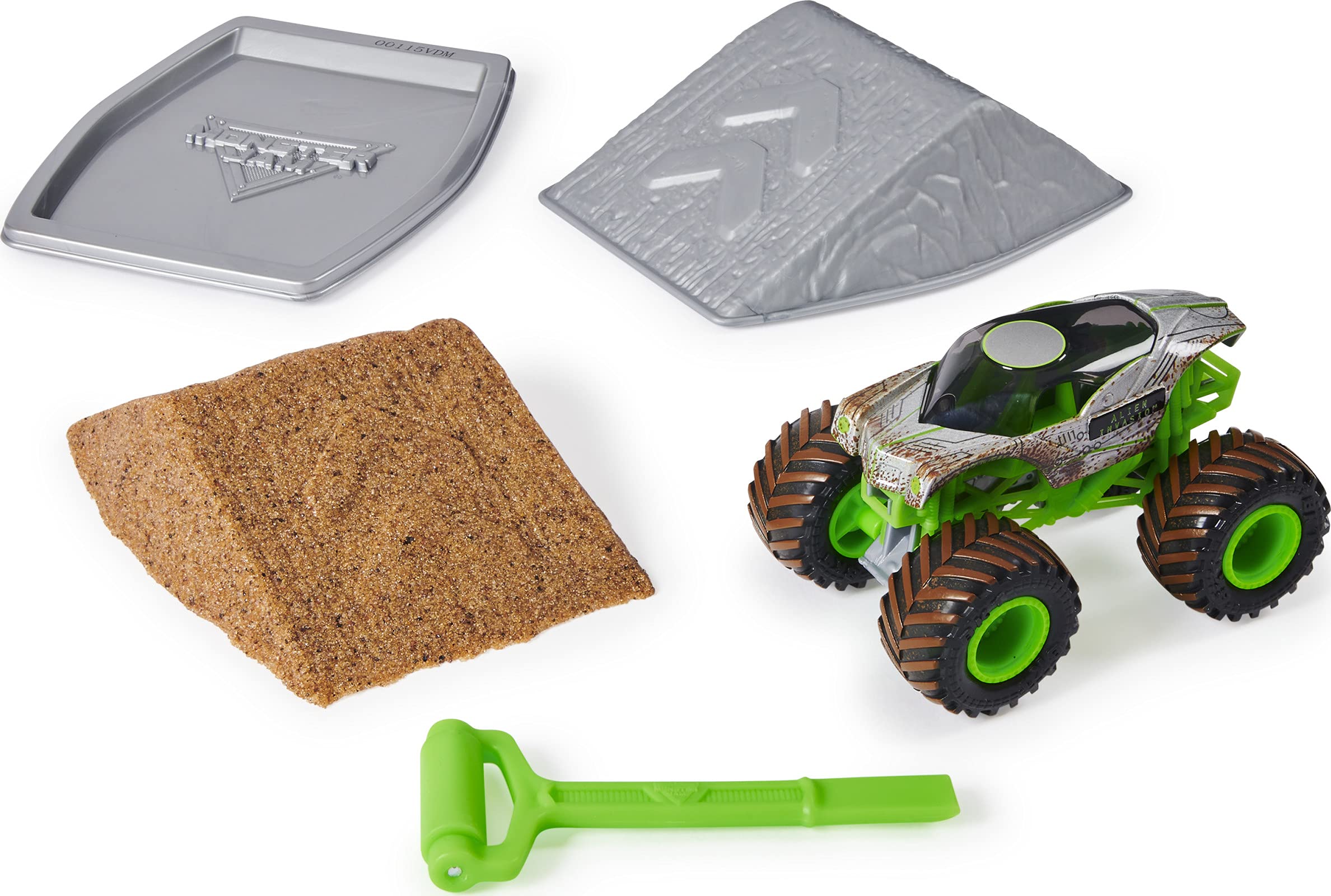 Monster Jam, Alien Invasion Monster Dirt Starter Set with 8oz Monster Dirt and Official 1:64 Scale Truck