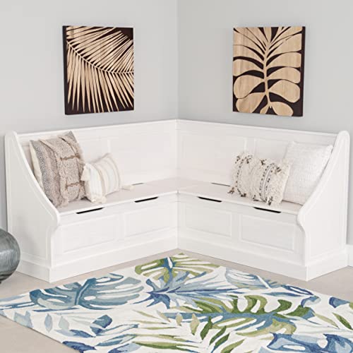 Linon Harris White Corner Breakfast Nook - Nook Only, Table is NOT included!