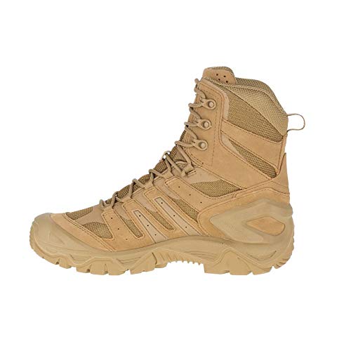 Merrell Men's Strongfield Tactical 8" Waterproof Military Boot, Dark Coyote, 10.5
