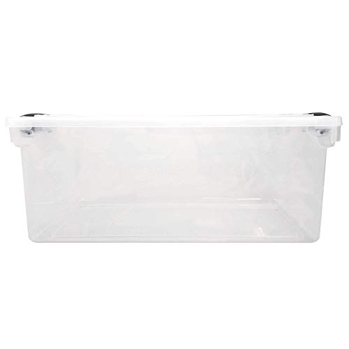 HOMZ 3441CLGRDC.02 Clear storage container with lid, 64 Quart (2 Pack), Grey, 2 Count & Latching Clear Storage, 31 Quart, Gray, 4 Count