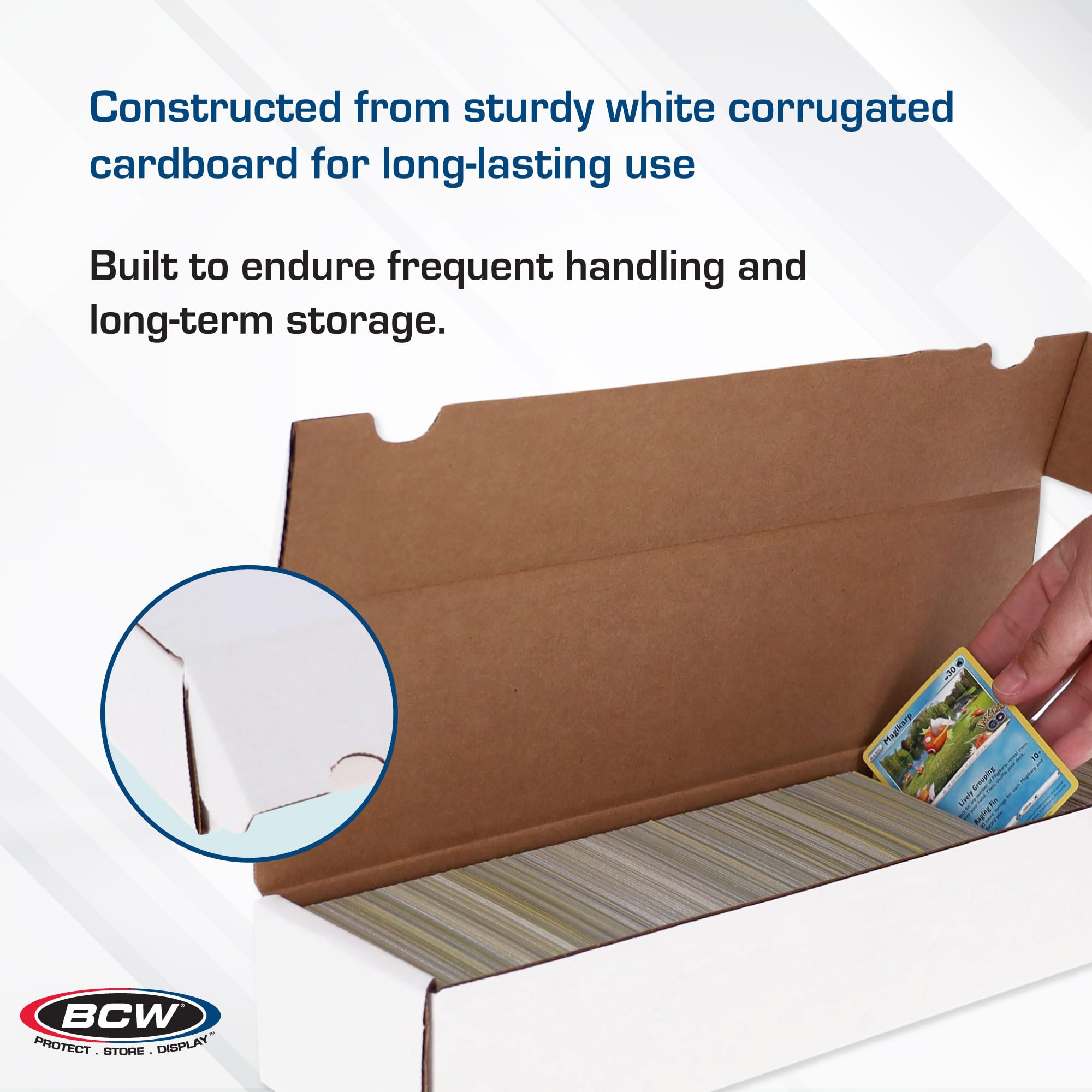 BCW 800 Count Trading Card Storage Box - 10 Pack | Cardboard Organizer for Baseball, Basketball, Football Cards, MTG, Pokemon | Card Game Storage & Protection | Card Storage Box | Assembly Required
