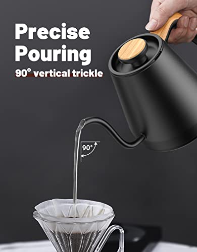 MeeLeya Electric Gooseneck Kettle with Variable Temperature Control, Pour Over Kettle for Coffee and Tea, Electric Kettle 1200 Watt, 0.8L (Black)