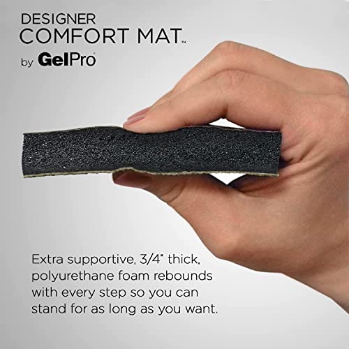 NewLife by GelPro Anti-Fatigue Designer Comfort Kitchen Floor Mat, 20x48β, Grasscloth Java Stain Resistant Surface with 3/4β Thick Ergo-foam Core for Health and Wellness