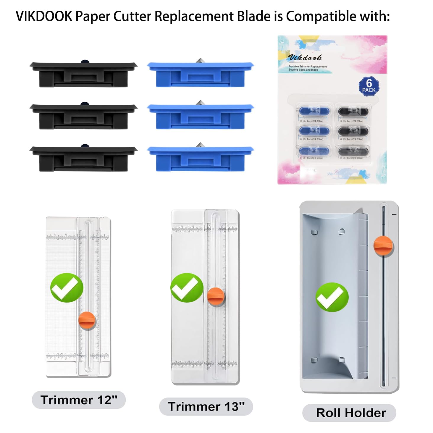 VIKDOOK Paper Cutter Replacement Blade for Portable Trimer 12β 13β Roller Holder Cutter Replace Cutting Scoring Blade for Timmer