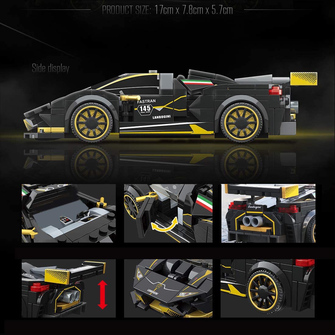 Auspcers Technic Racing Car Building Model Kit, 360 Pieces Speed Champions Racing Car Model Kit, Sports Car Building Set Assembling Educational Toys Compatible with Lego Technic