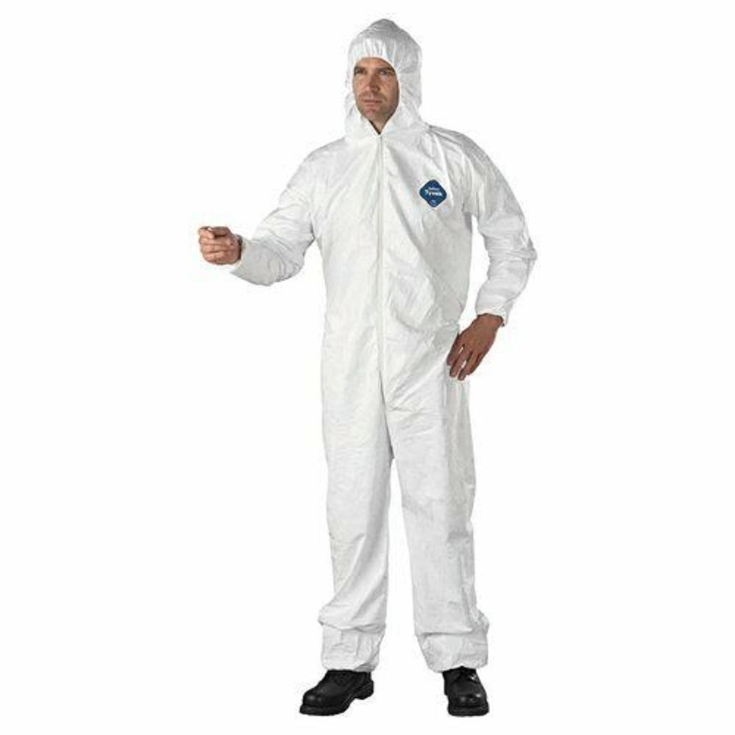 Tyvek Disposable Suit by Dupont with Elastic Wrists, Ankles and Hood (Medium)