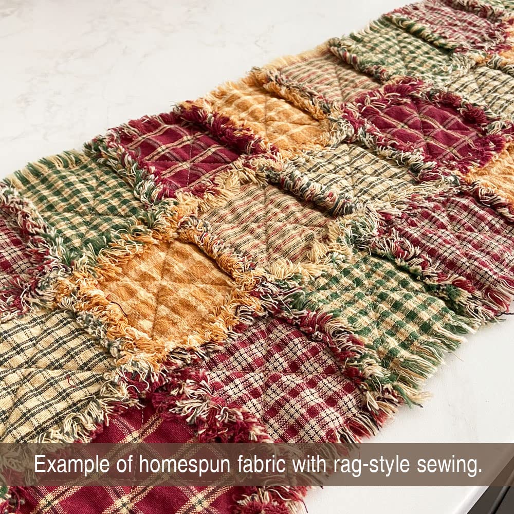 Honey Mustard Homespun Cotton Plaid Fabric by JCS - Sold by The Yard