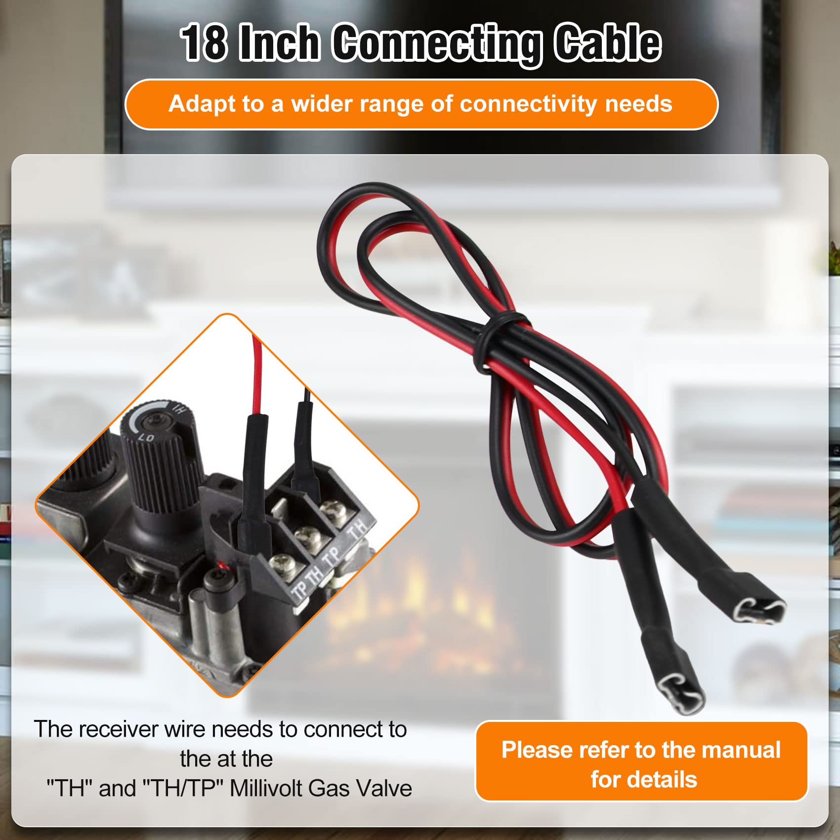 CASMER Gas Fireplace Remote Control System Kit.for Standard Millivolt Valve Appliance.Fit for skytech Ambient Majestic Napoleon ect,Thermostat Buzzer IPI Module Wall Switch,3 YR Warranty NOT Battery