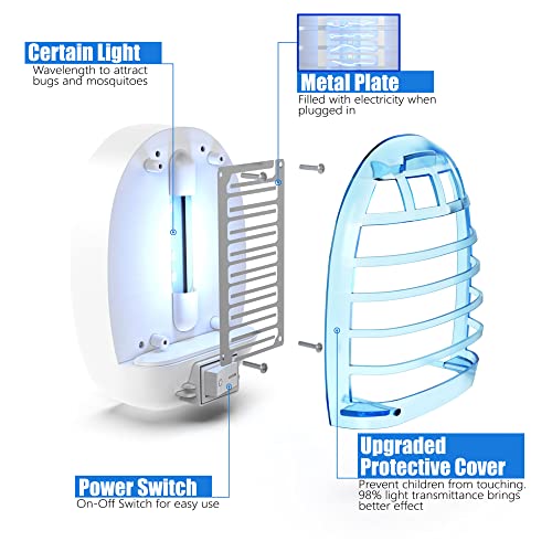 DNFAF Bug Zapper Indoor, Electronic Fly Trap Insect Killer, Mosquitoes Killer Mosquito Zapper with Blue Lights for Living Room, Home, Kitchen, Bedroom, Baby Room, Office(6 Packs)