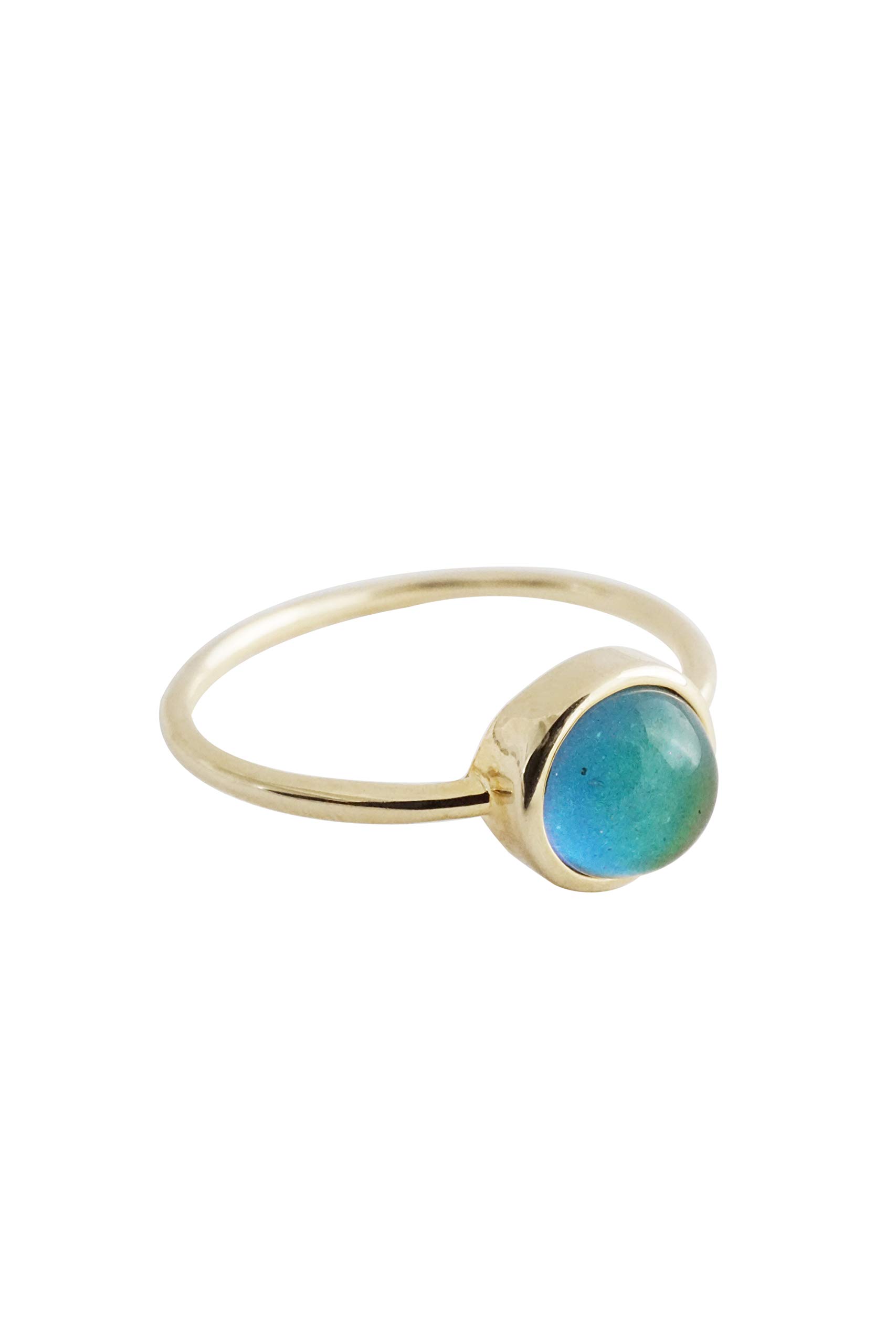 Honeycat Mood Ring in Gold, Rose Gold, or Silver | Size 3, 4, 5, 6, 7, 8, 9, 10,11,12 | Vibrant Color Changing Mood Stone for Women Men (Gold 7)