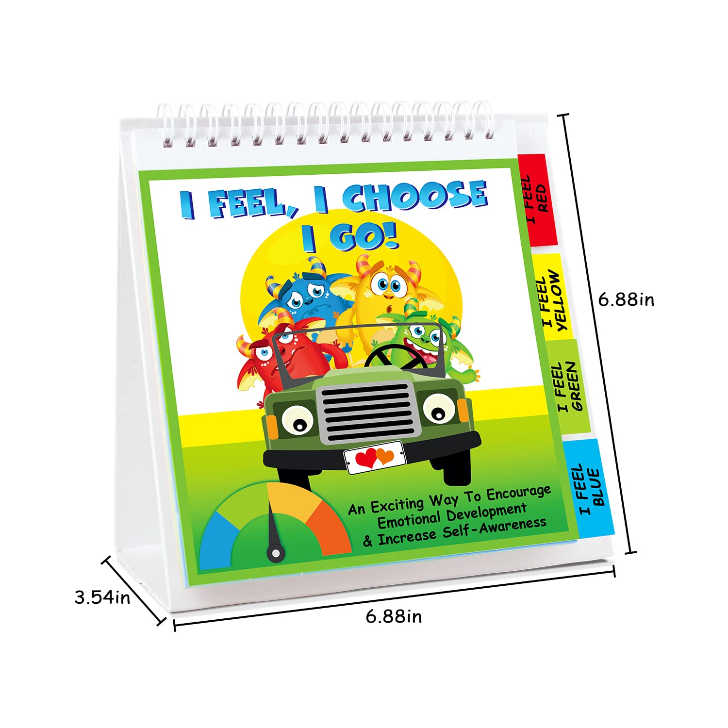Mood Flipbook Kit with Emotion Cards for Kids,Teach Children to Identify Feeling & Make Positive Choices, Autism (ASD) Friendly Teaching Toy, Preschool Learning Toy for Ages 3-7