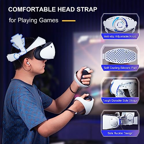 DEVASO Adjustable Head Strap for Playstation VR2, Reduced Pressure Lightweight PSVR2 Strap, Enhanced Support and Comfort in VR Headset Compatible with PS5 VR2