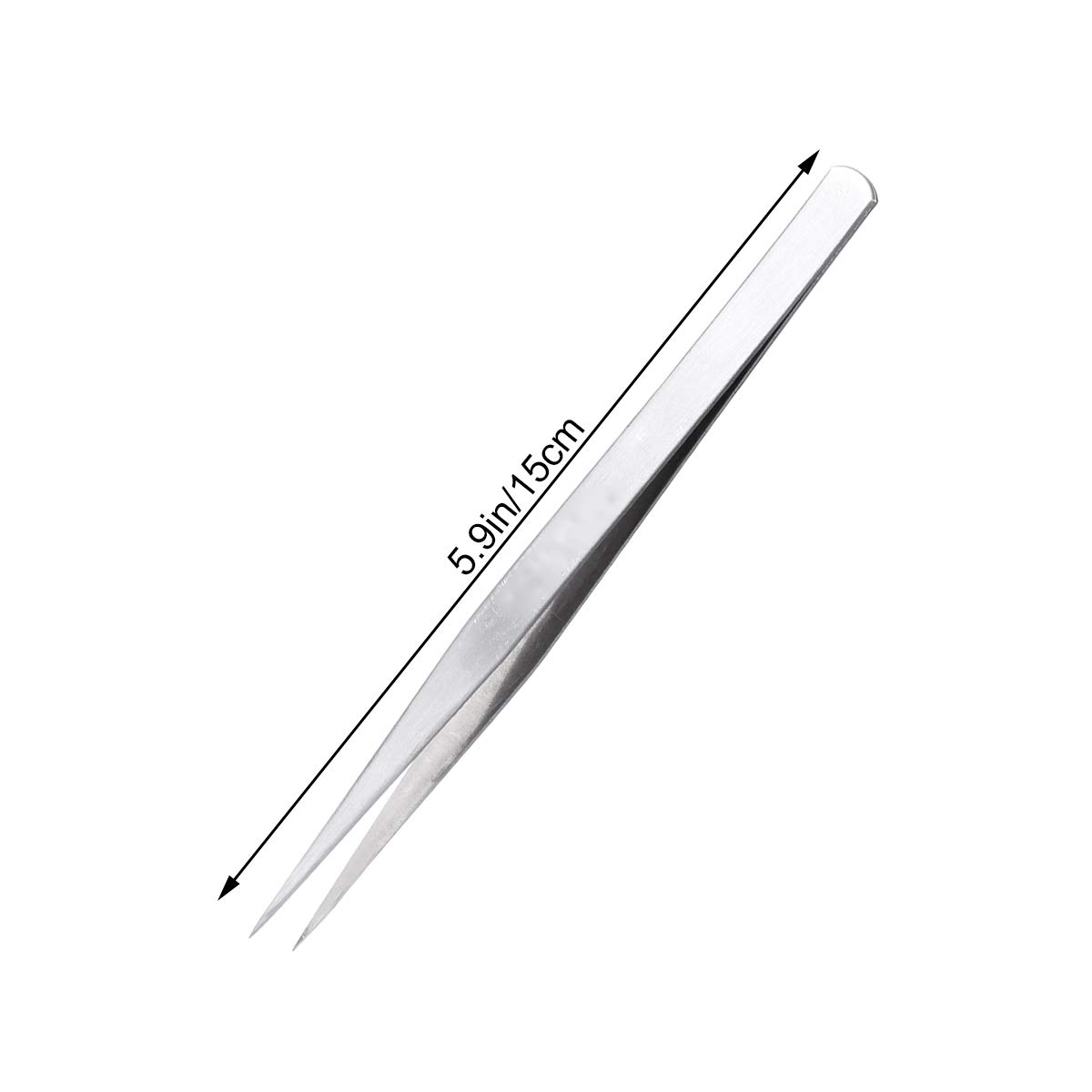 Artibetter 10PC Pointed Stainless Steel Tip Straight Tweezers,Fine Angled Removal for Profissional Grafting Eyelash Extension False Eyelash Nail Art Electionics Medical